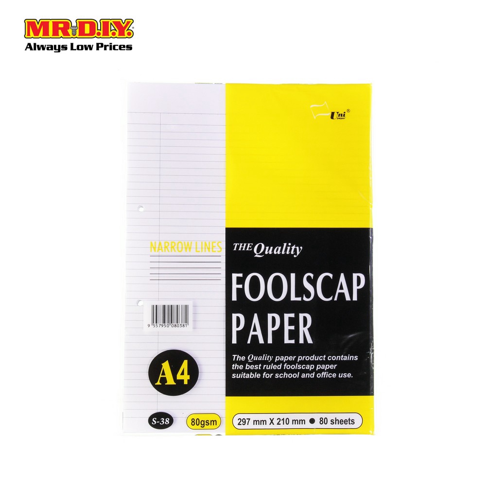 Yellow Uni Foolscap Paper 80S S-38 N/L A4 80GSM | Shopee Malaysia