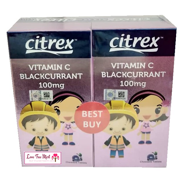 CITREX Vitamin C 100mg Chewable Tablet (Orange/ Blackcurrant) | Shopee ...