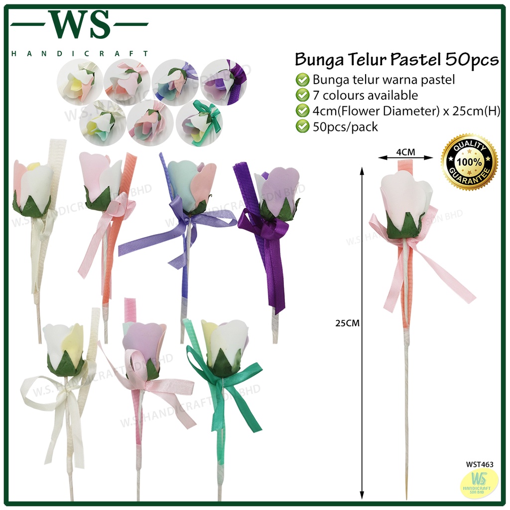 Bunga Telur Pastel Colour 50pcs/pack Doorgift Kahwin Bunga Telur Warna ...