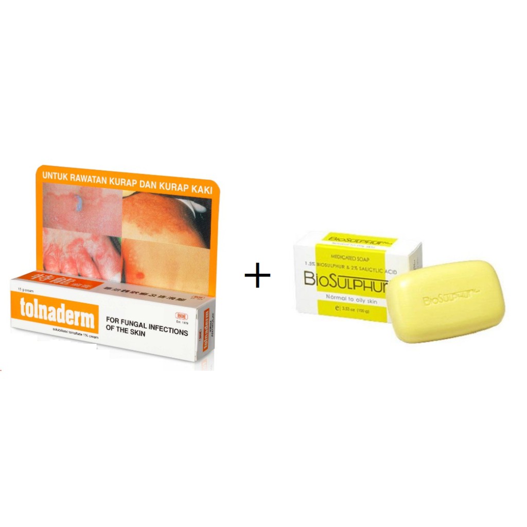BioSulphur Plus Medicated Soap 100g + Tolnaderm Cream 15g | Shopee Malaysia