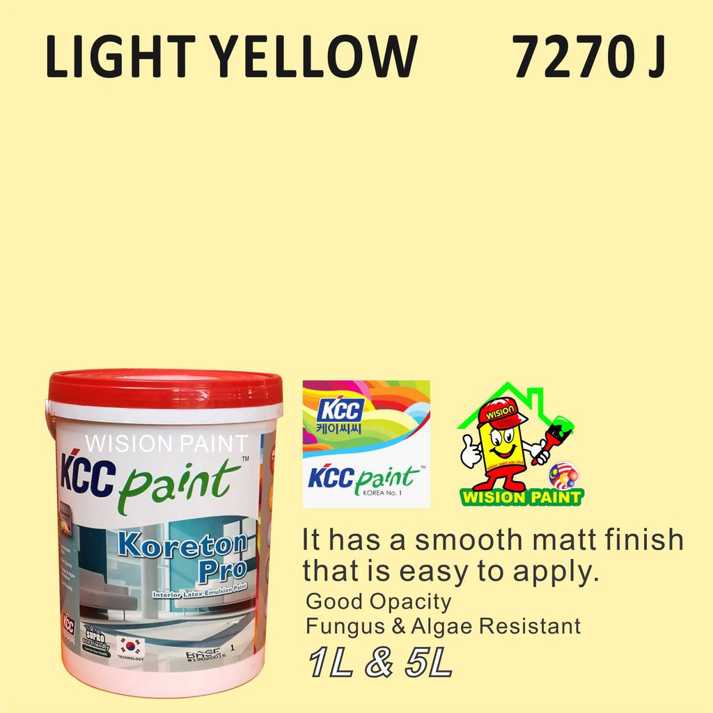LIGHT YELLOW 7270 J ( 5L ) KCC PAINT INTERIOR KORETON PRO PROFESSIONAL ...