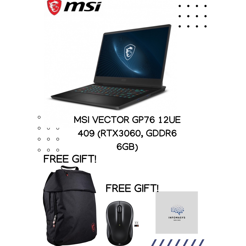 MSI Vector GP76 12UE 409 (RTX3060, GDDR6 6GB) | Shopee Malaysia