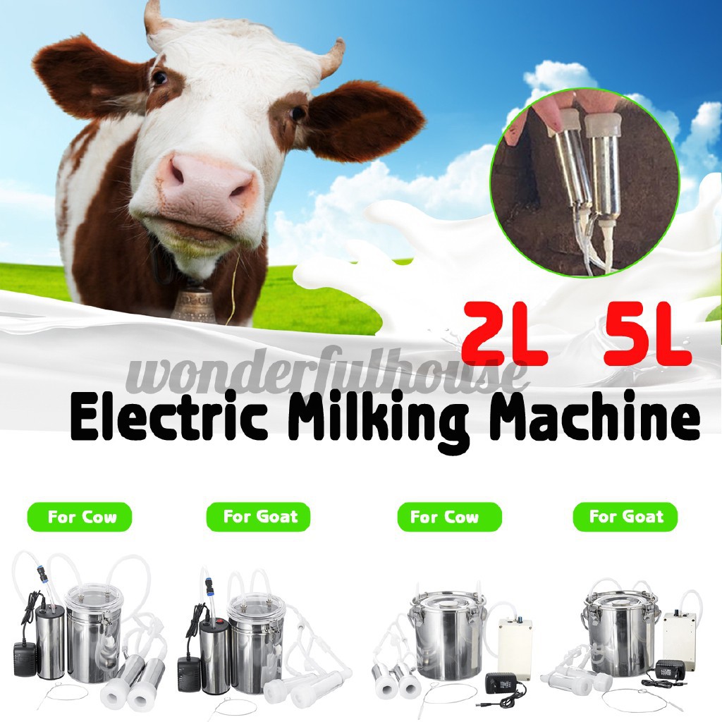 CC5L Electric Milking Machine Dual Head Farm Cow Goat Milker with ...