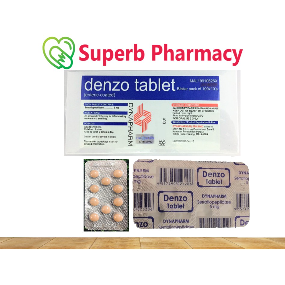 Denzo (Serratiopeptidase) 5mg 10’S/strip | Shopee Malaysia