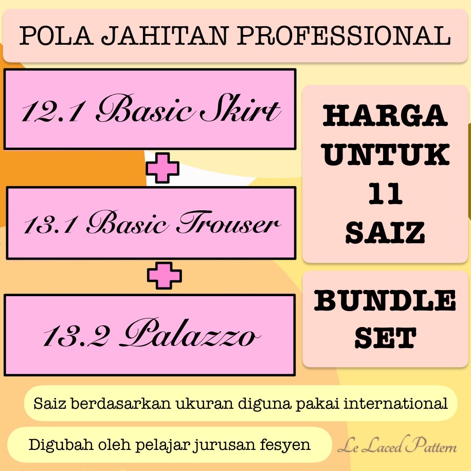 BUNDLE SET 3 | Pola asas skirt + seluar + palazzo | Pola Jahitan Professional | Pola Baju ...