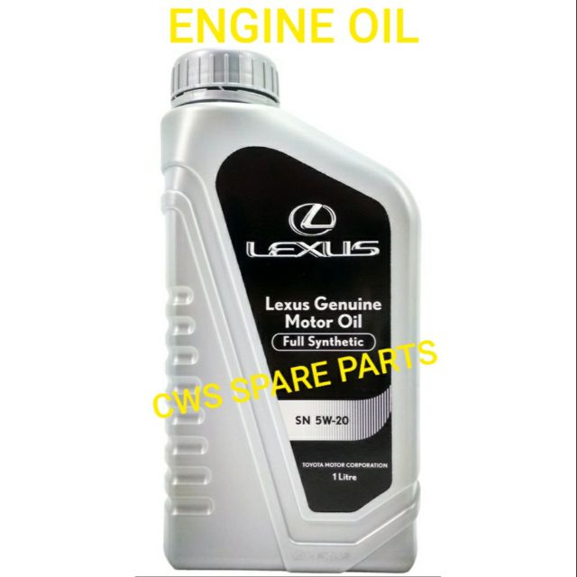 ORIIGNAL LEXUS GENUINE FULL SYNTHETIC 5W/20 API SN ENGINE OIL 1LITER ...