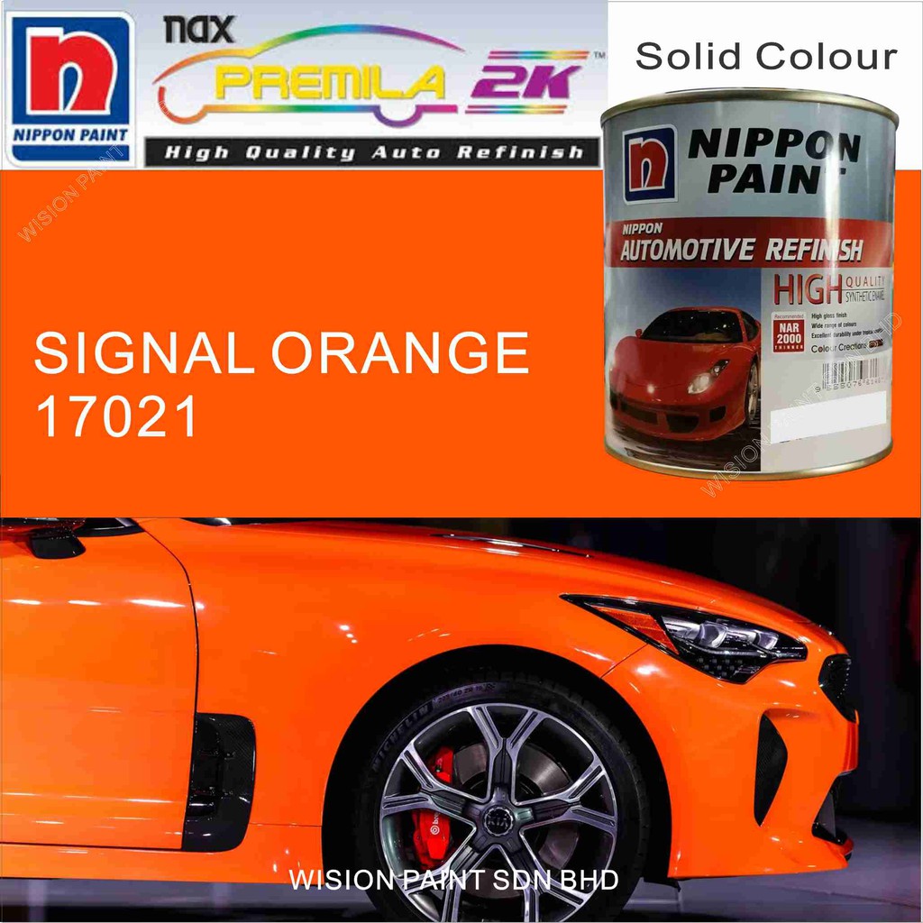 17021 SIGNAL ORANGE 1L NIPPON AUTOMOTIVE REFINISH NAX PREMILA 7000 2K SYSTEM CC PRO SERIES SOLID ...