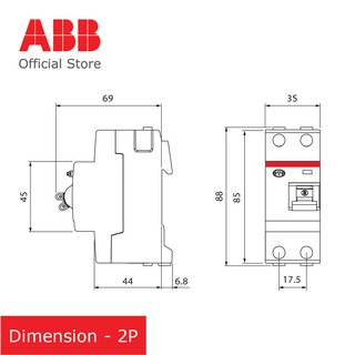 ABB RCCB/ELCB F202 AC-25/0.01 (10mA) IEC | 2 POLE (2P) | Shopee Malaysia