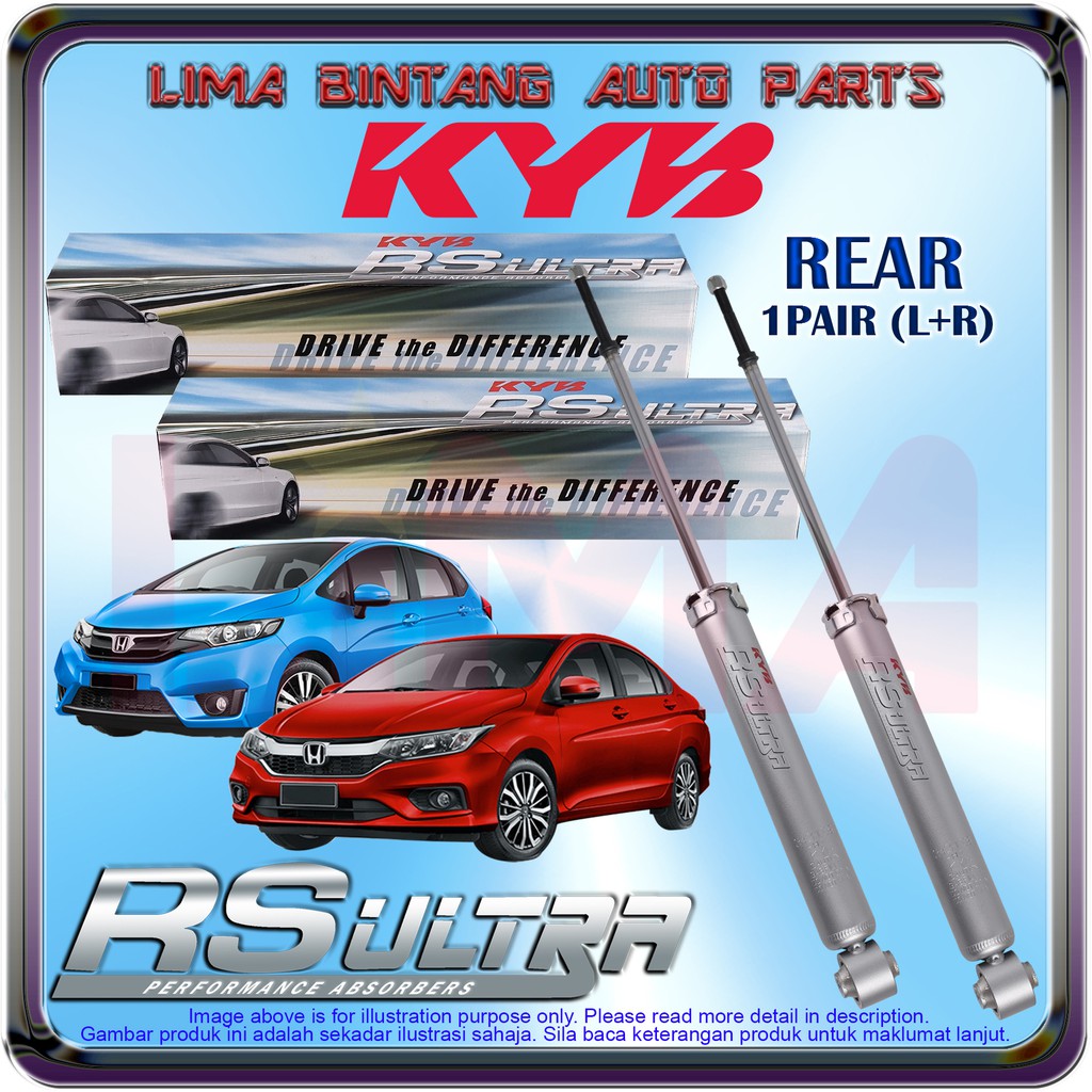 ( 1Pair ) Honda City T9A GM6 , Jazz GK T5A Rear Shock Absorber Heavy Duty RS ULTRA KAYABA KYB ...