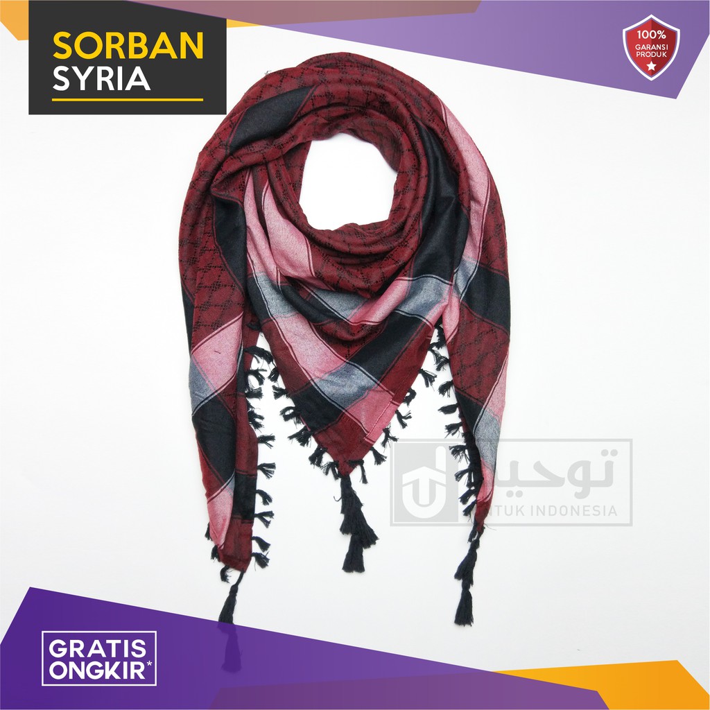 Shemagh Almas Turban Arabian Syrian Premium Red Turban - @ Black | Sorban Shemagh Almas Sorban ...