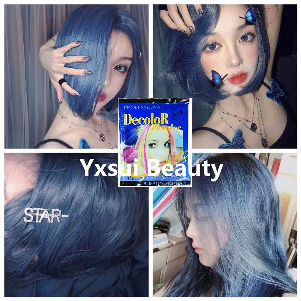 Blue - - Decolor Powder Hair Dye Li High Nutrition Color Bleaching ...