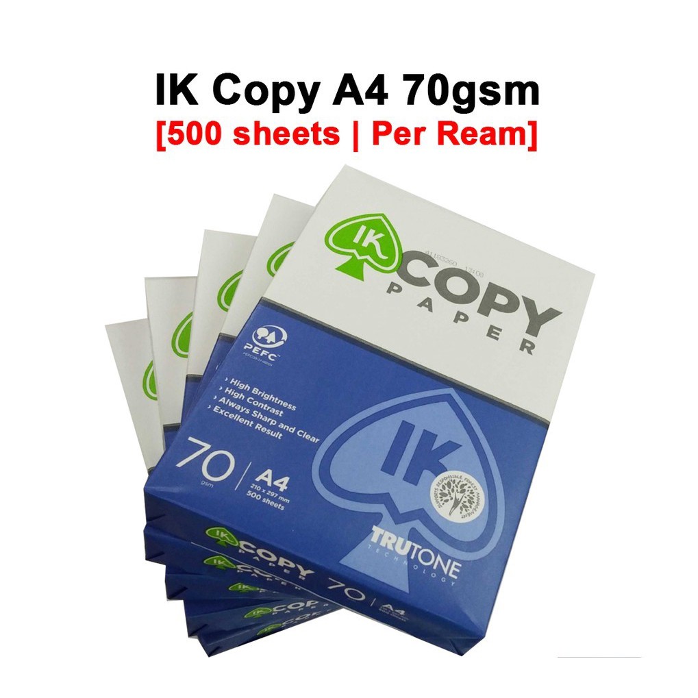 Original IK Copy Photocopy Paper A4 Size (500 Sheets) - 70gsm | Shopee ...