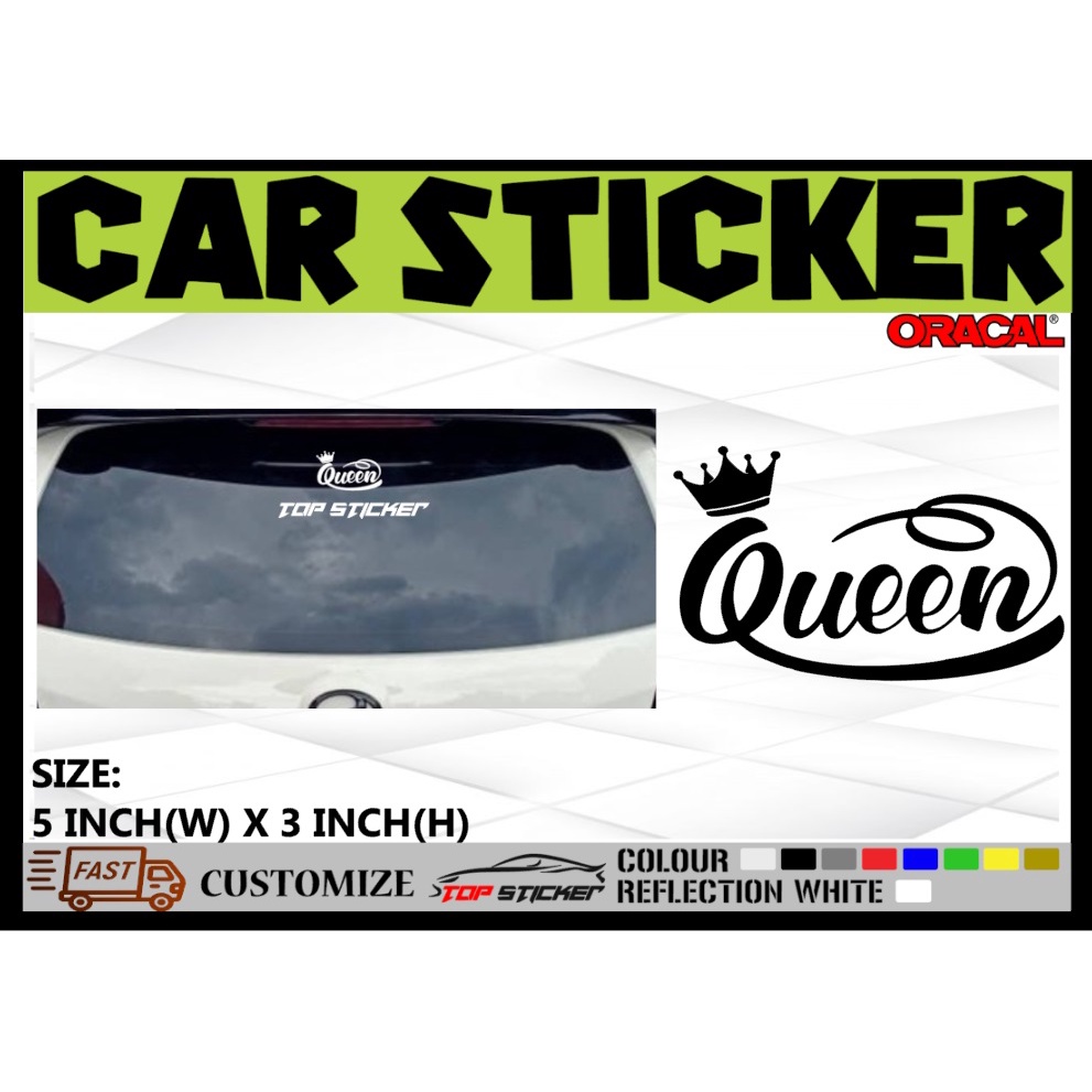 QUEEN LOGO CAR STICKERSS STICKER KERETA KERETA MYVI AXIA ALZA BEZZA ...