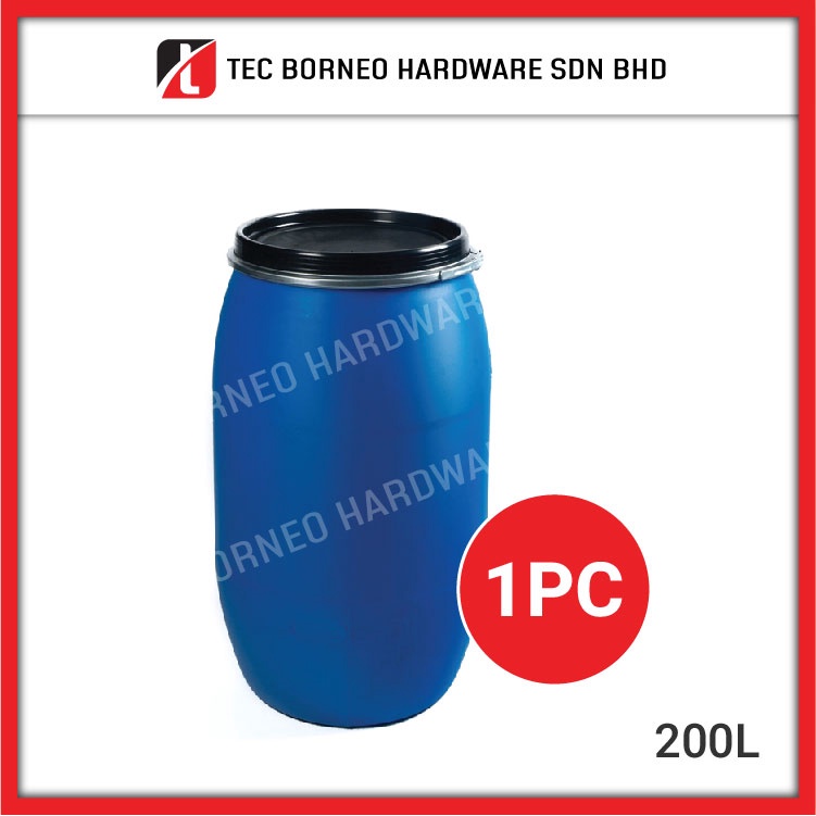 TEC 200L Tong Air Plastik Biru / Blue Plastic Barrel Drum Blue Water ...