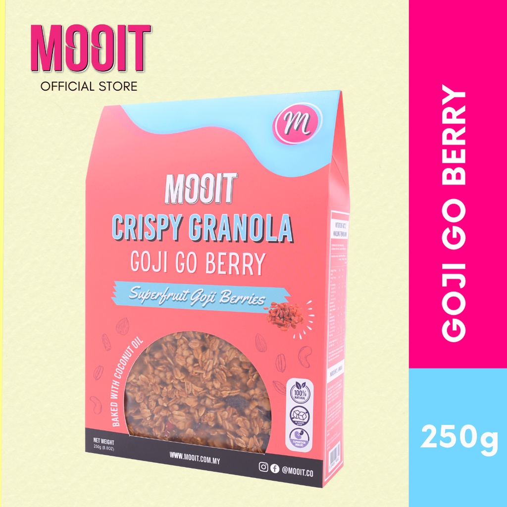 MOOIT Goji Go Berry Crispy Granola 250g - HALAL CERTIFIED | Shopee Malaysia