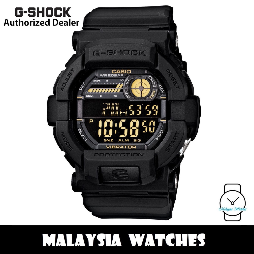 (OFFICIAL MALAYSIA WARRANTY) Casio G-SHOCK GD-350-1B Vibration Alarm Watch GD350 GD350-1B (100% ...