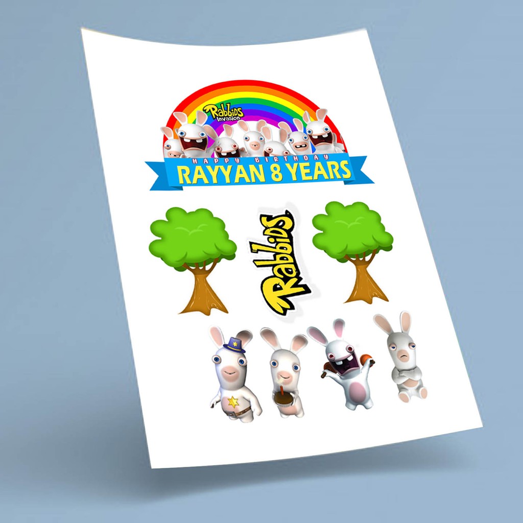 RABBIDS CUSTOM NAME & AGE [JPEG FORMAT/FILE] [CAKE TOPPER] [PRINT ...