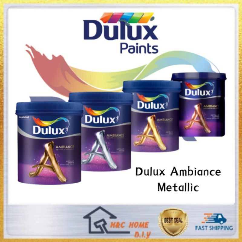 Dulux Ambiance Metallic Special Effects Paint 1 Liter Gold, Silver ...