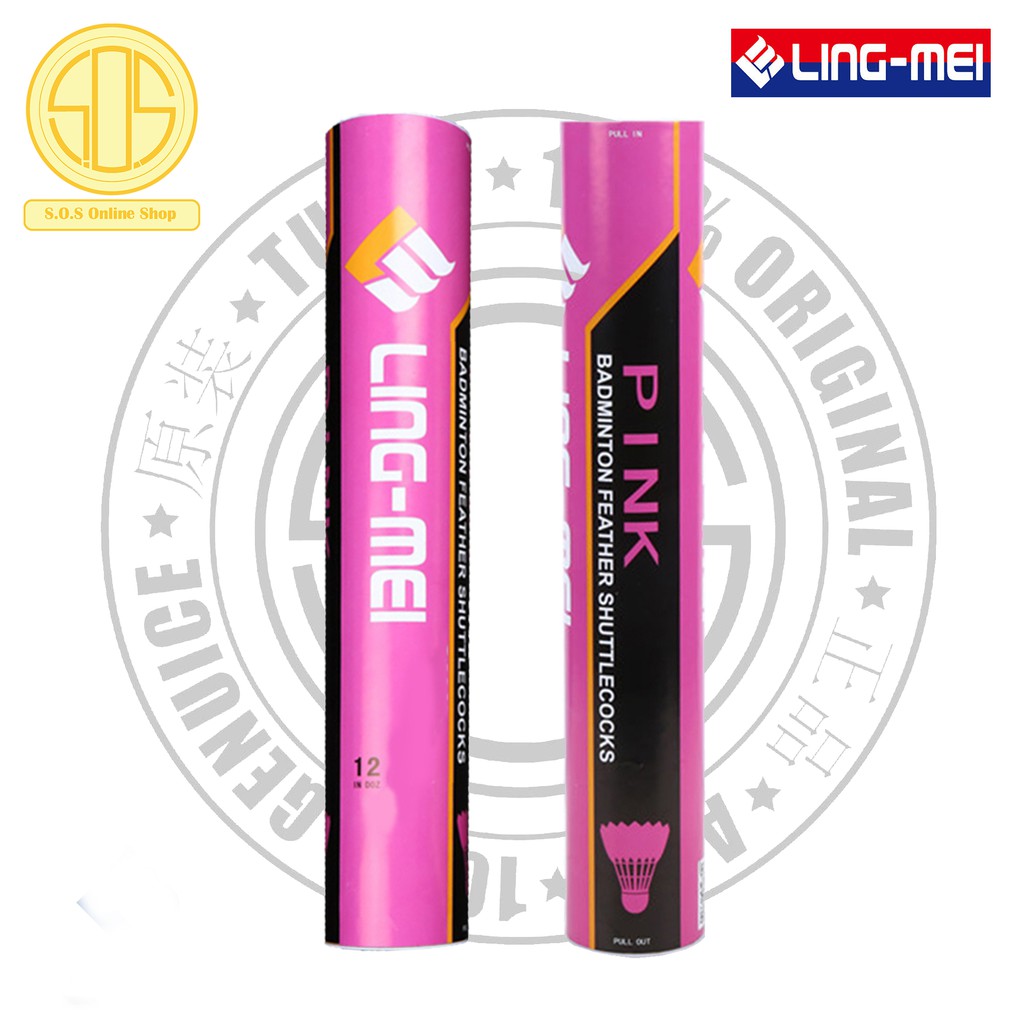100% Original!!! Ling Mei Badminton Shuttlecock Pink Speed 77 | Shopee ...