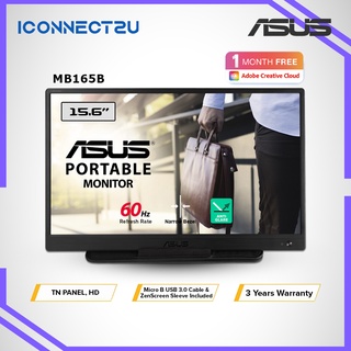 Asus Zenscreen 15.6" MB165B WXGA TN 60Hz USB 3.0 Narrow Bezel Portable ...