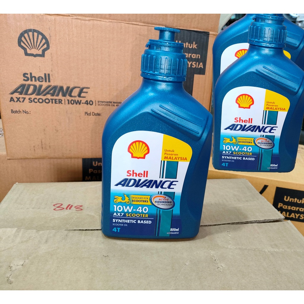 Shell Advance AX7 Synthetic Based 4T 10w40 10w-40 Ax7 Scooter oil ...