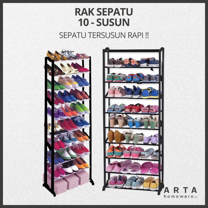 Original!! Amazing Shoe Rack 10 Stacking | Stacking Shoe Rack 10 ...