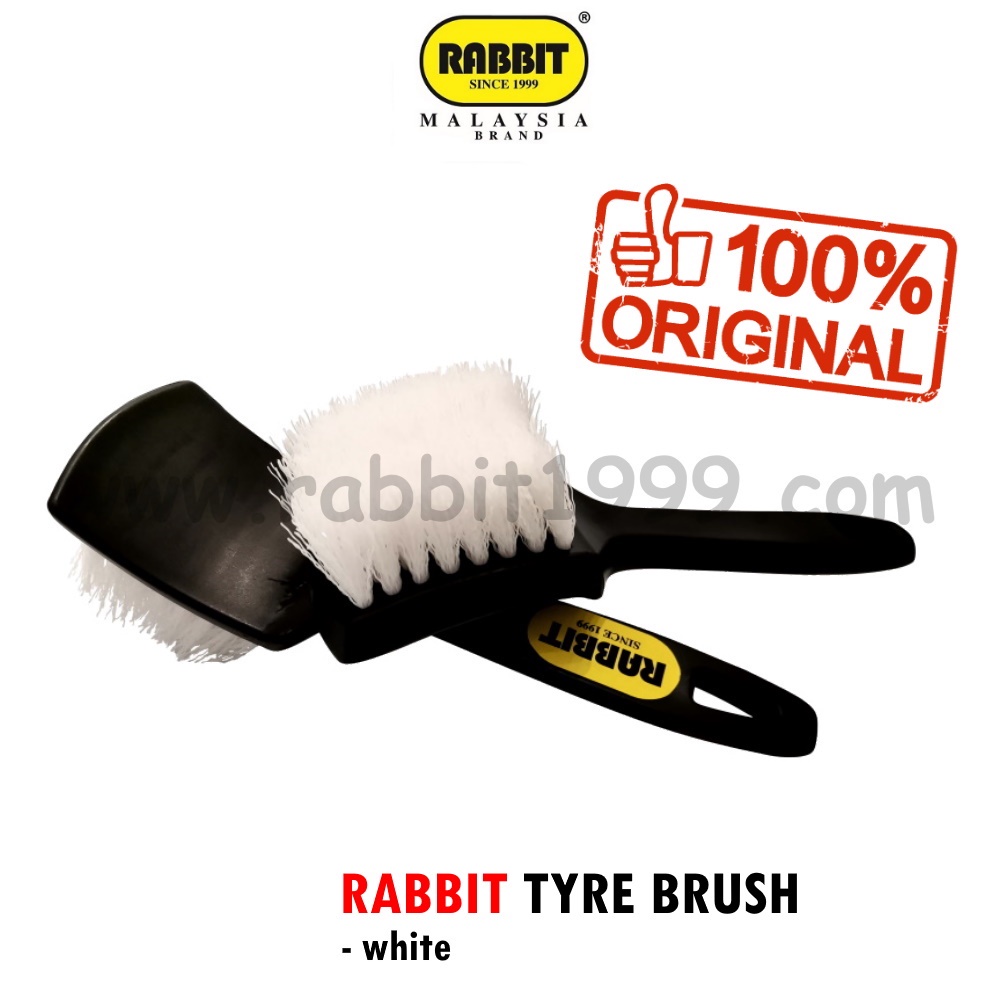 1xpcs RABBIT TYRE BRUSH - white - tyre brush / tire brush / Tyre ...