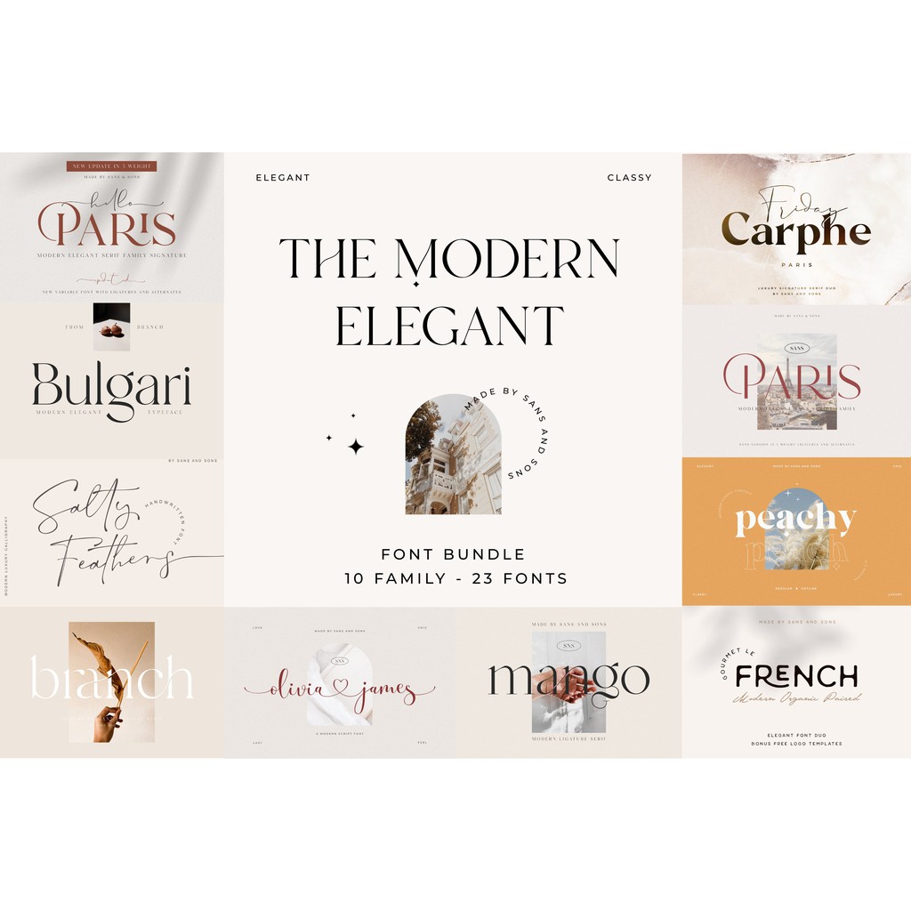 [ FONT ] 23 Modern Elegant Font Bundle TTF OTF | Shopee Malaysia
