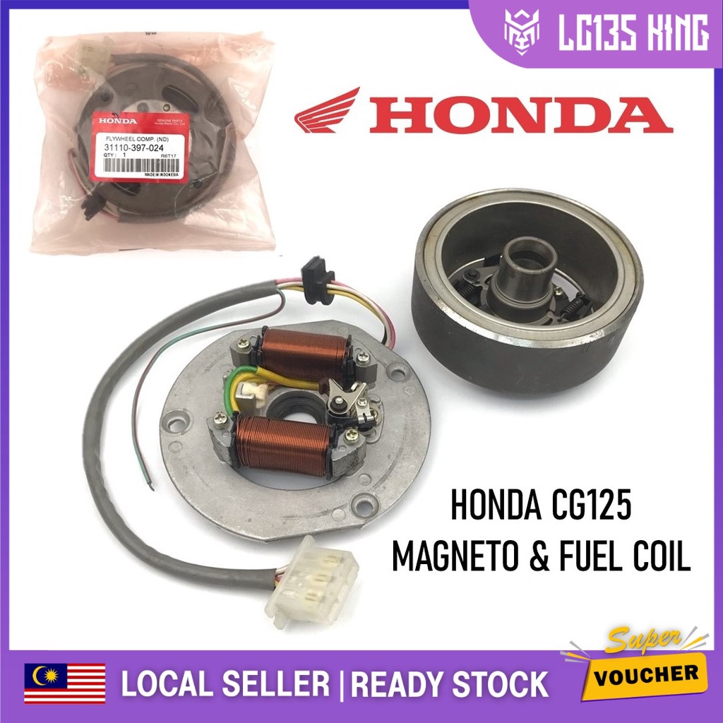 HONDA CG125 CG 125 ND MAGNETO MAGNET + FUEL COIL MAGNET COIL 100% ORI ...