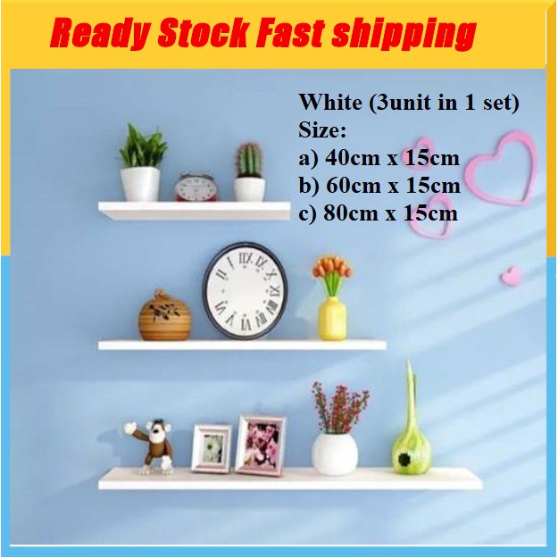 [3 in 1] Multipurpose Floating Shelves Wall Mounted Shelf Rack Storage ...