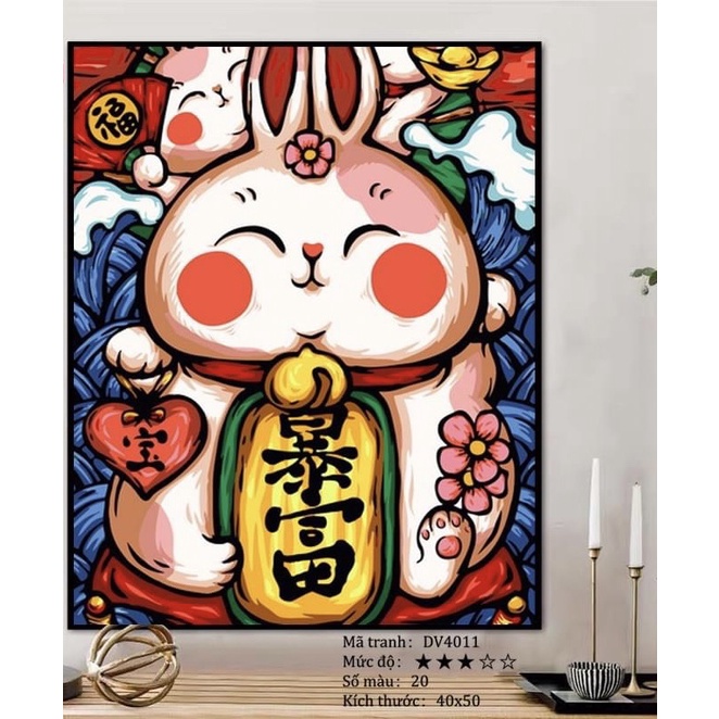 Coloring Painting Digitalization Rabbit Talent Fortune, Size 40 * 50 ...