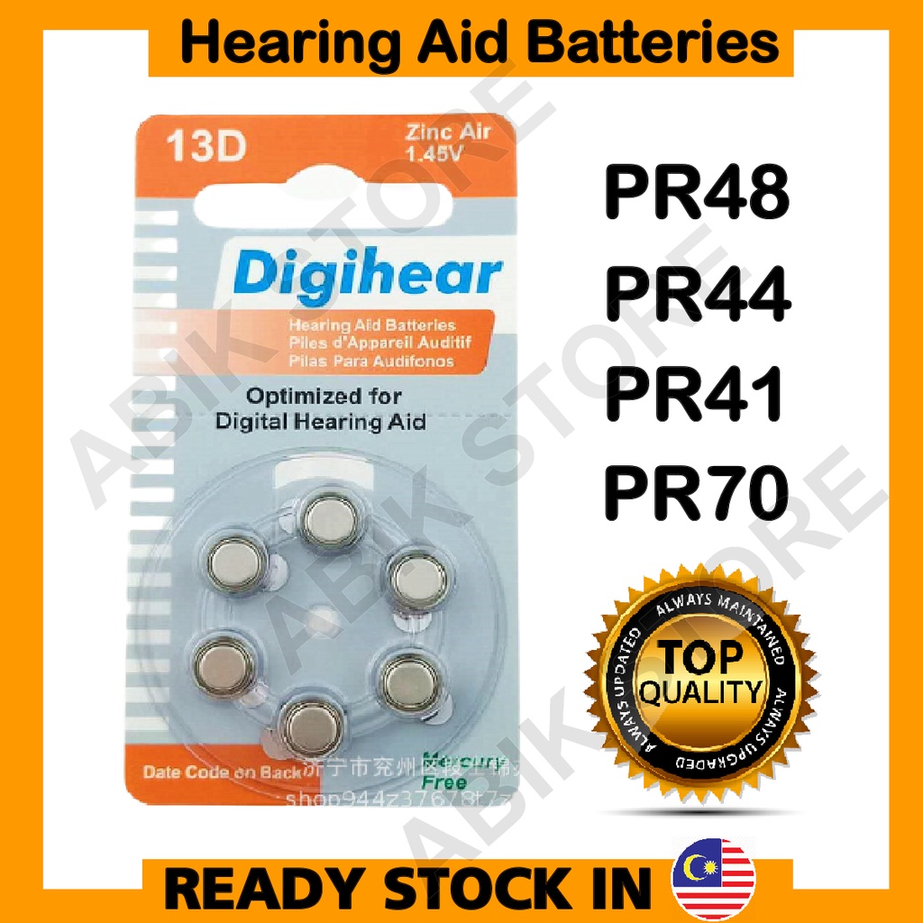 Original Made Germany Hearing Aid PR48 PR44 PR41 PR70 Batteries Deaf-aid Acousticon Cochlear ...