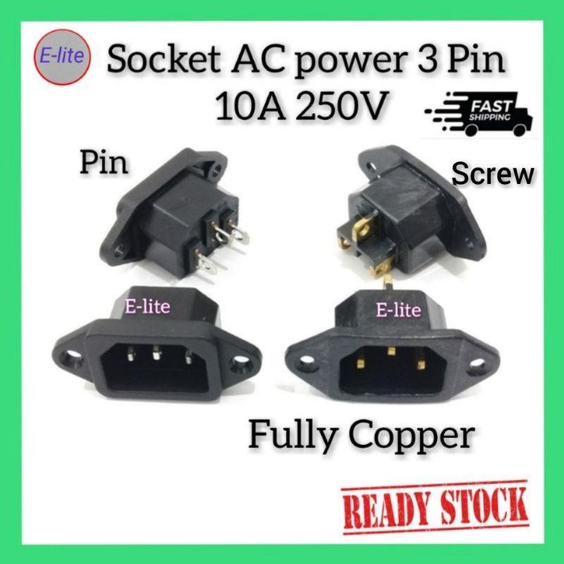Rice Cooker AC Power Socket 3Pin 10A 250V Spare Parts power outlet AC ...