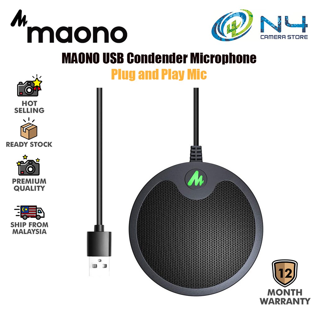 MAONO AU-BM10 USB Conference Microphone Boundary Meeting Mic with Mute ...