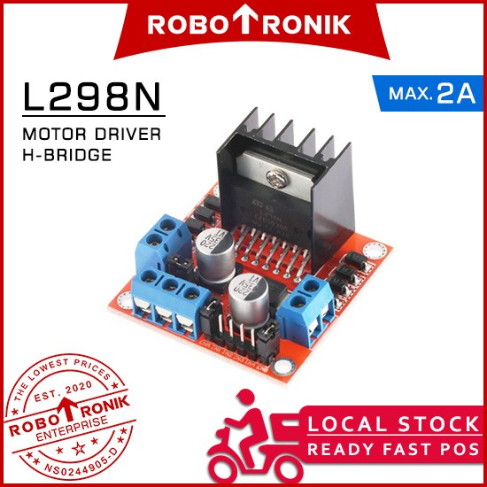 Dual-Channel Motor Driver Module L298N H-Bridge (up-to 2 Amp) for ...