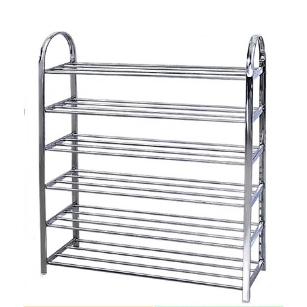 6 TIER STAINLESS STEEL SHOES RACK (4 BAR) -SELF INSTALLATION | Shopee ...