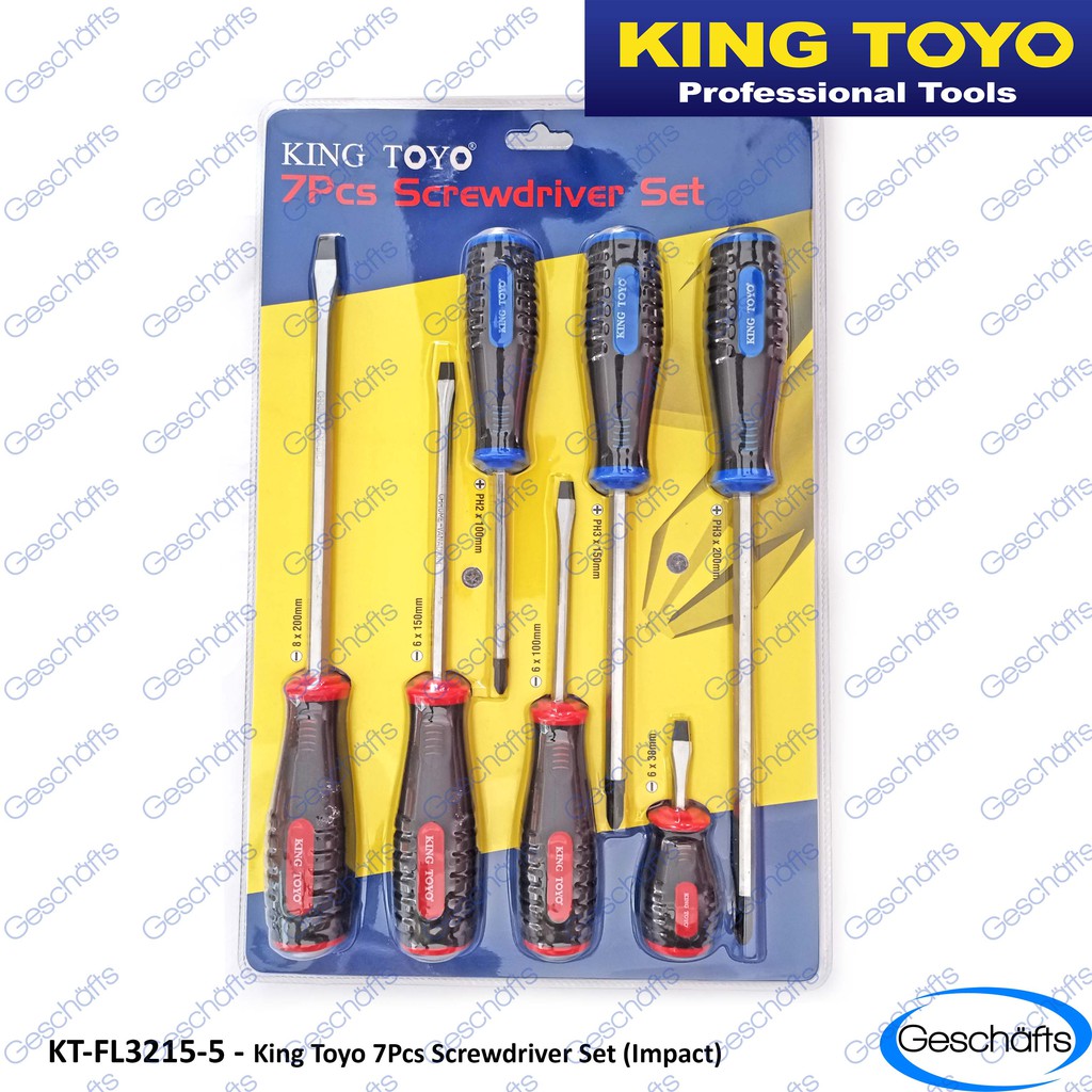 King Toyo 7Pcs Impact Screwdriver Set (Hammerable) | Shopee Malaysia