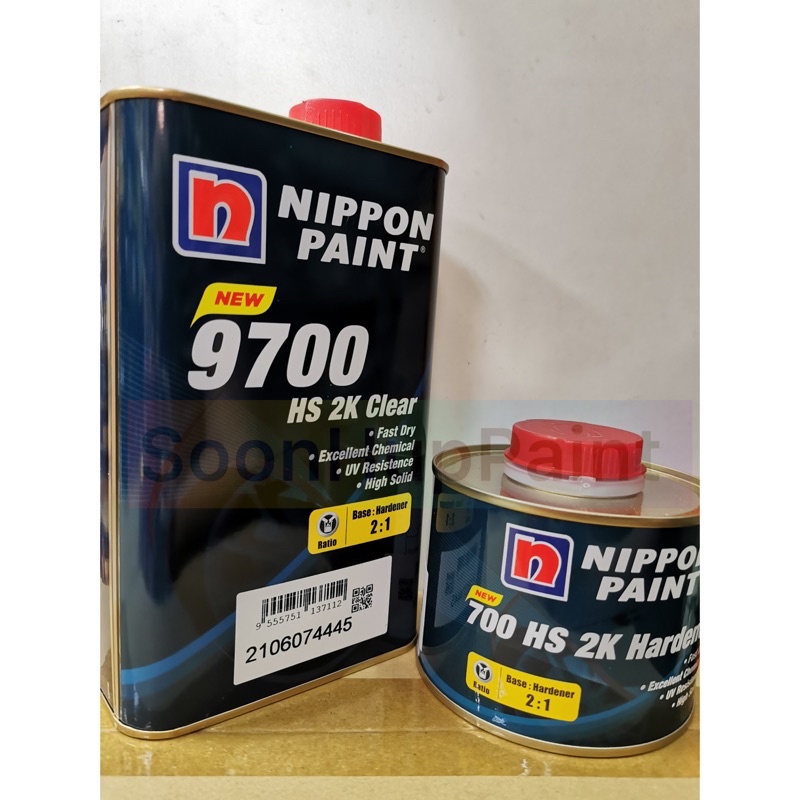 NIPPON 9700 2k 2:1 HIGH SOLID HS CLEAR (1L clear & 500ml hardener ...