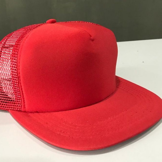 Trucker Cap Kosong Dewasa - Full Merah | Shopee Malaysia