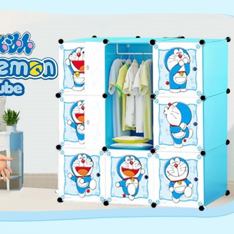 (READY STOCK) DORAEMON 9C DIY Rack Storage Cabinet Wardrobe With Almari ...