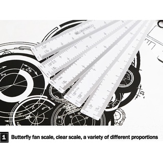 Butterfly Fan Shape Architects Scale Ruler Foldable Rulers With 5 ...