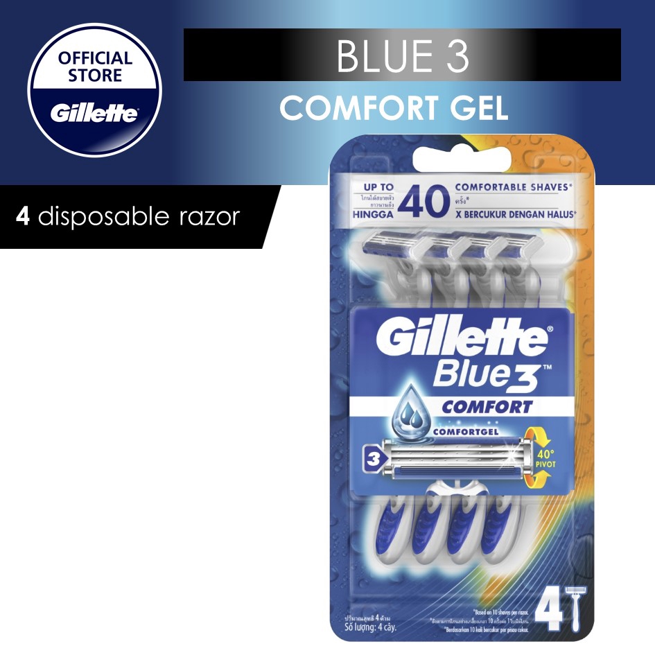 Gillette Blue 3 Disposable Razor (4 Pcs) | Shopee Malaysia