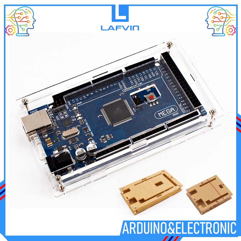LAFVIN Enclosure Transparent Gloss Acrylic Box Compatible for arduino Mega 2560/UNO R3 Case ...