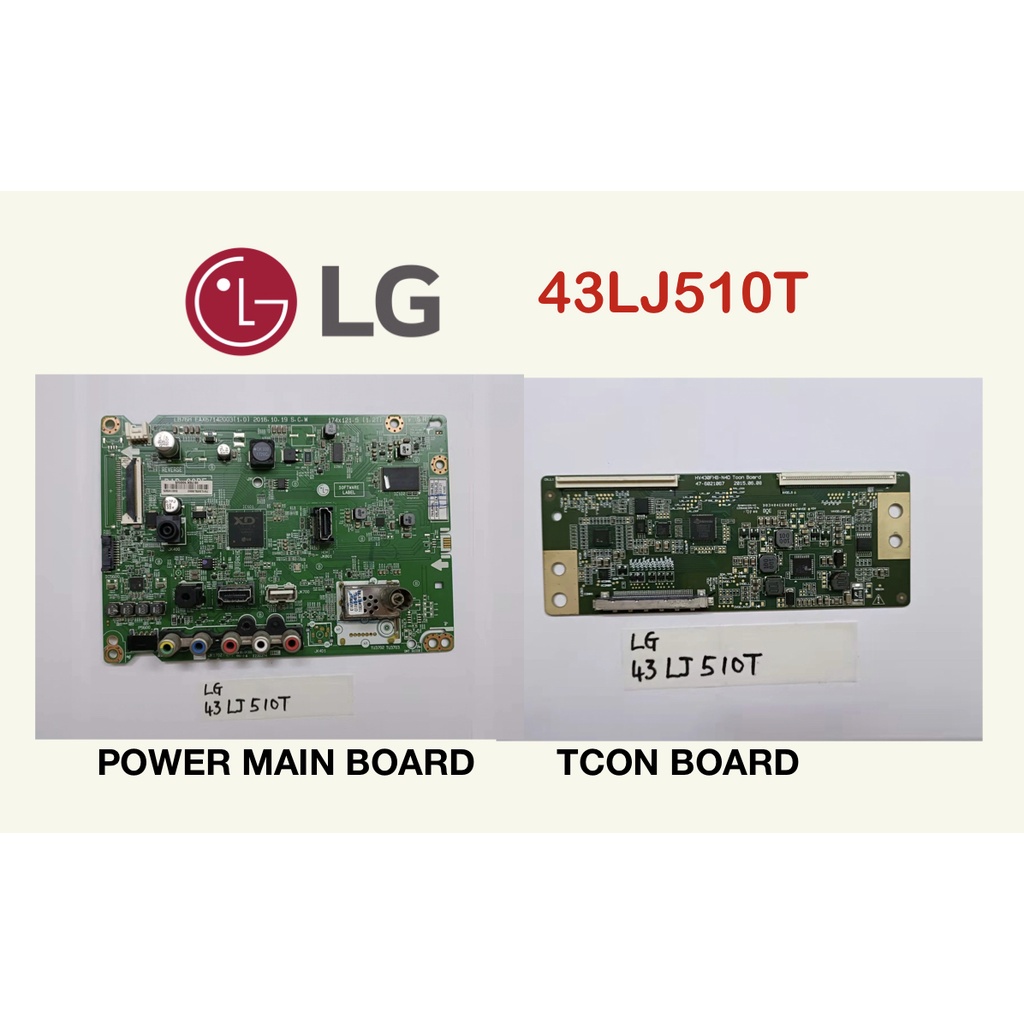 LG LED TV 43LJ510T All in One Board Power Board Main Board EAX67142003 T-Con Board HN430FHB-N4D ...