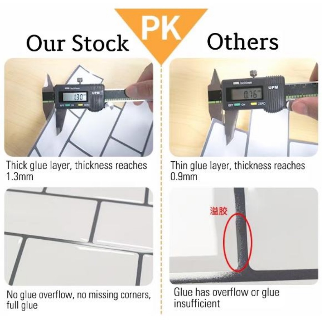 3D Tiles Sticker (30x30cm) Kitchen Bathroom Wall Tiles Sticker Self ...