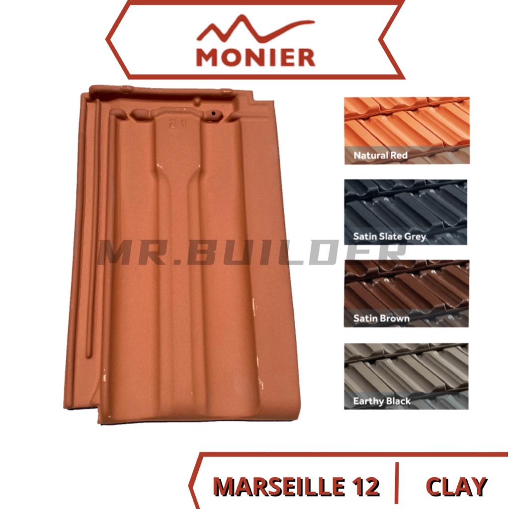 MONIER GCI Marseille 12 Roof Tiles Clay Roof Tiles Atap Tanah | Shopee ...