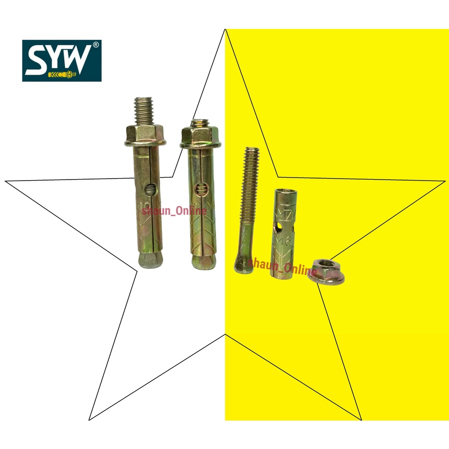 (Box) - 1/4" x 2" SYW SLEEVE ANCHORS/BESI WALL PLUG MALAYSIA BRAND SYW ...