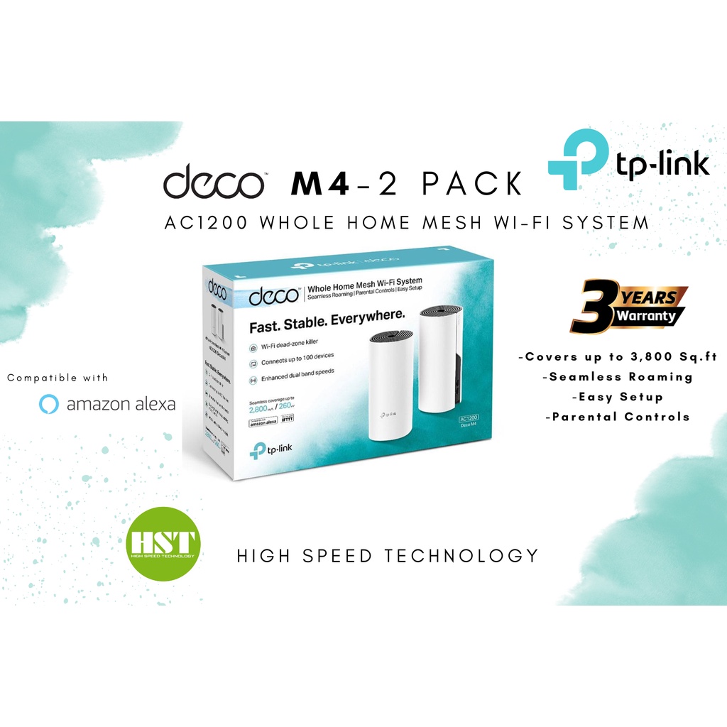 TP-Link Deco M4 - 2 Pack AC1200 Gigabit Mesh WiFi Router (WIFI Extender ...