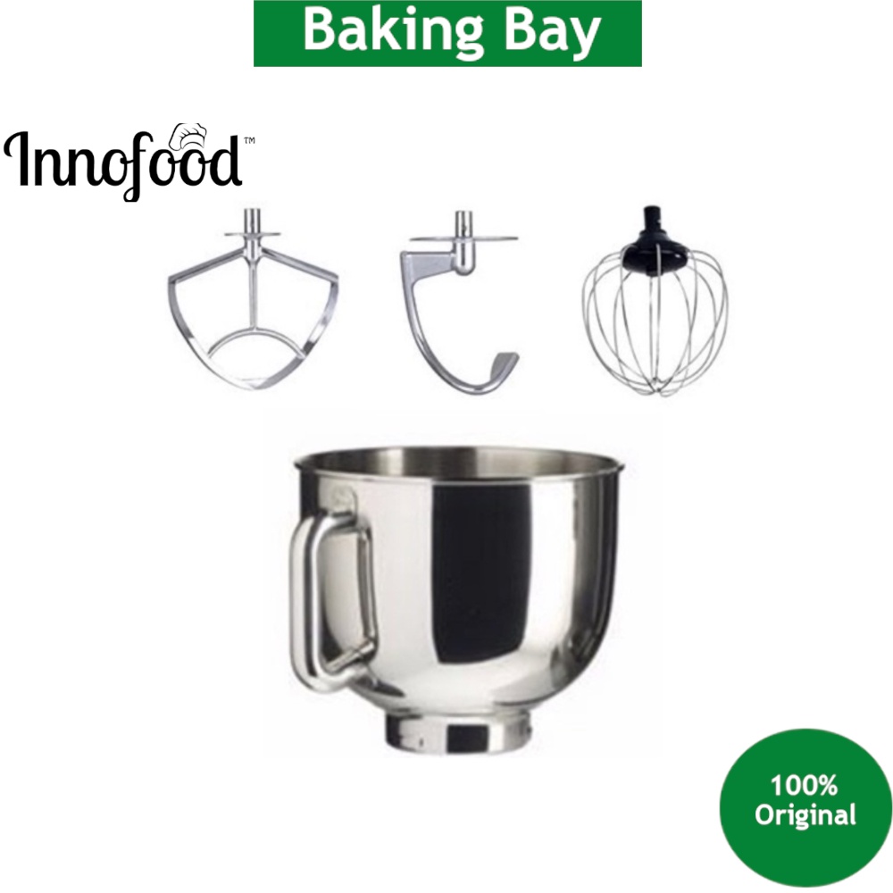 Original INNOFOOD KT-609 Mixer Attachment Whisk Dough Hook Flat Beater Bowl Innofood KT609 Spare ...