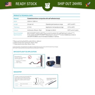 BMI MONIER EasyFlash Plus Wall Flashing Easy Flash Dinding Atap Leak ...